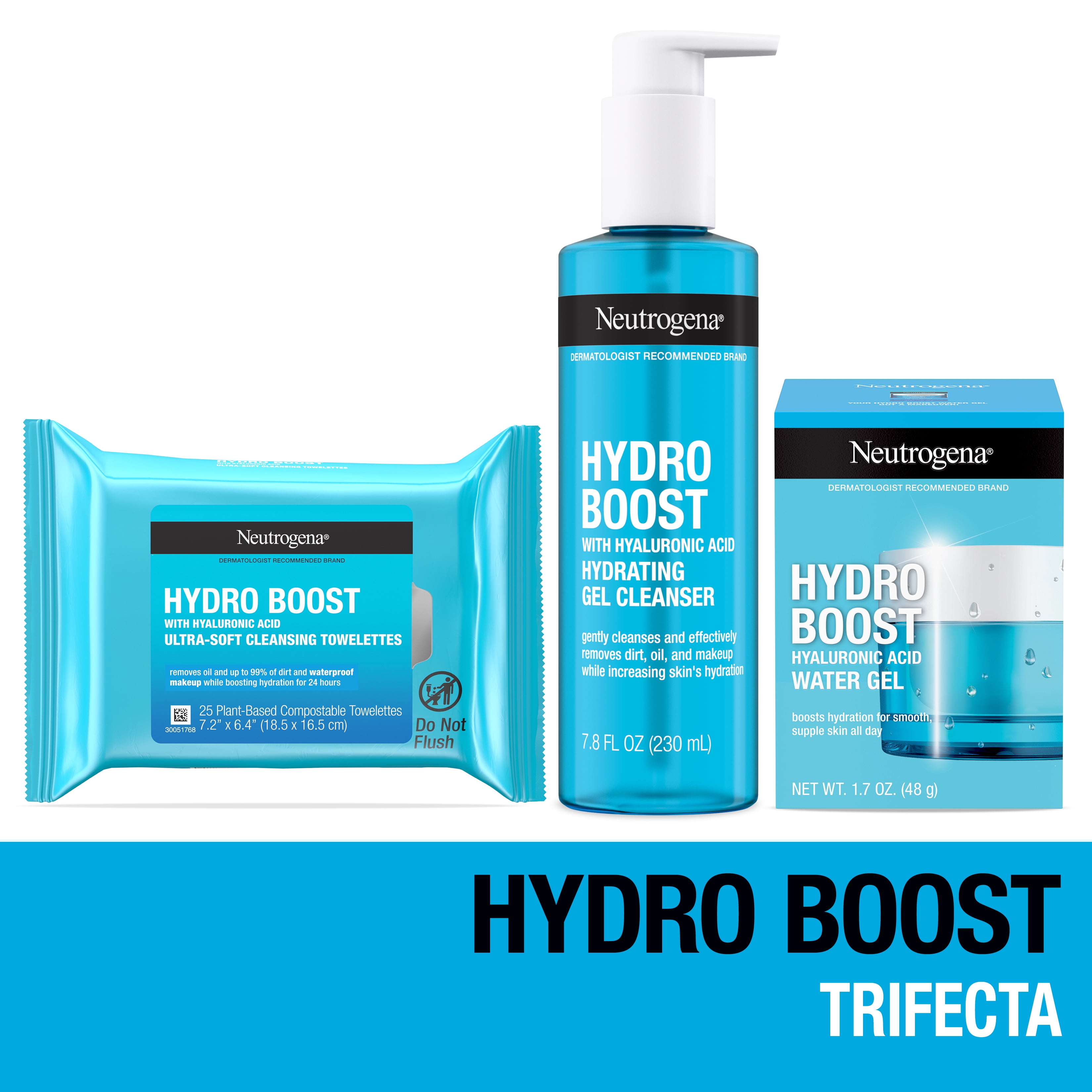 Neutrogena Hydro Boost Trifecta: Water Gel Facial Moisturizer, Gel ...