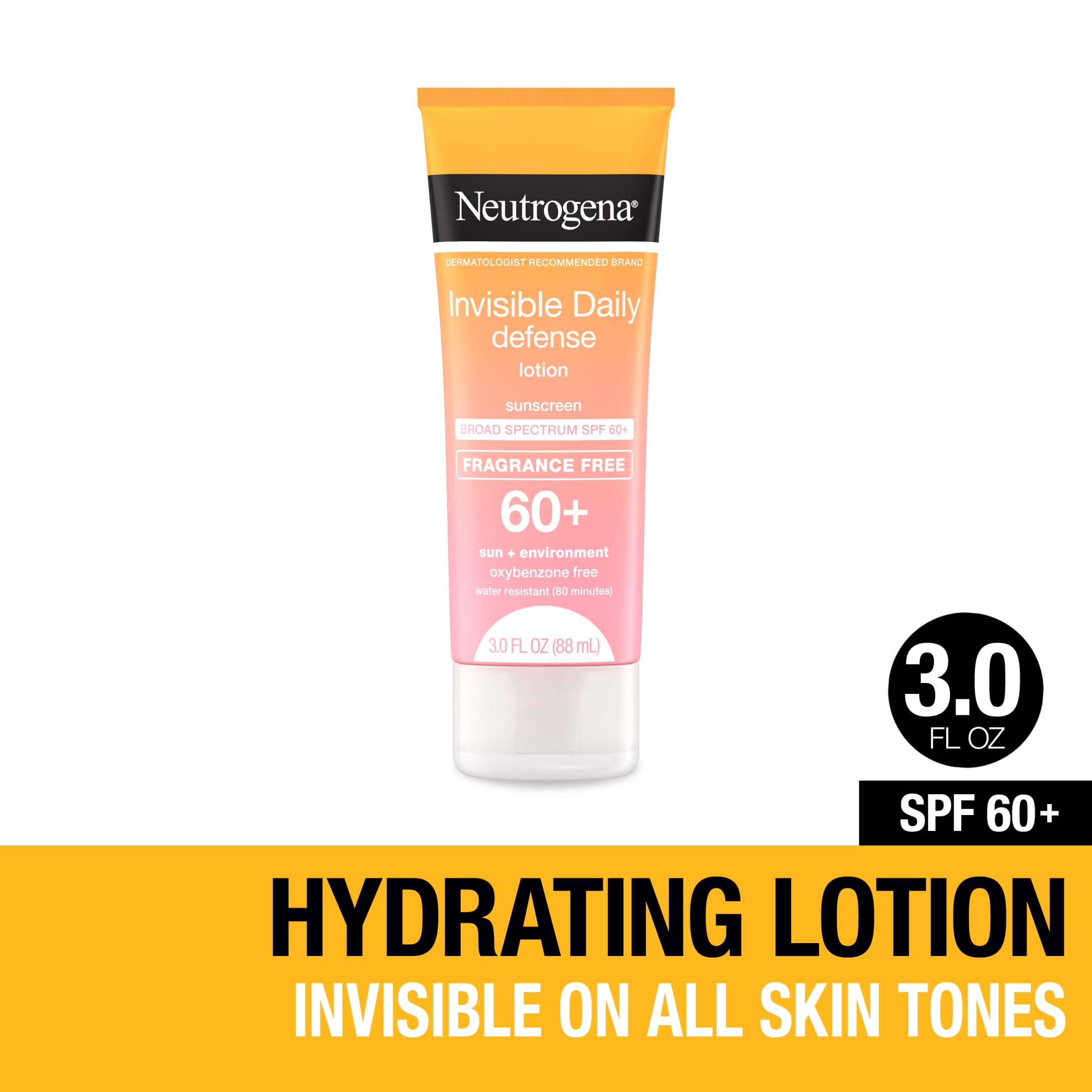 Neutrogena Clear Sunscreen Lotion, Broad Spectrum SPF 60+, 3.0 oz ...