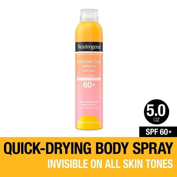 Neutrogena Invisible Daily Defense Travel Sunscreen Spray, SPF 60, 5 fl ...