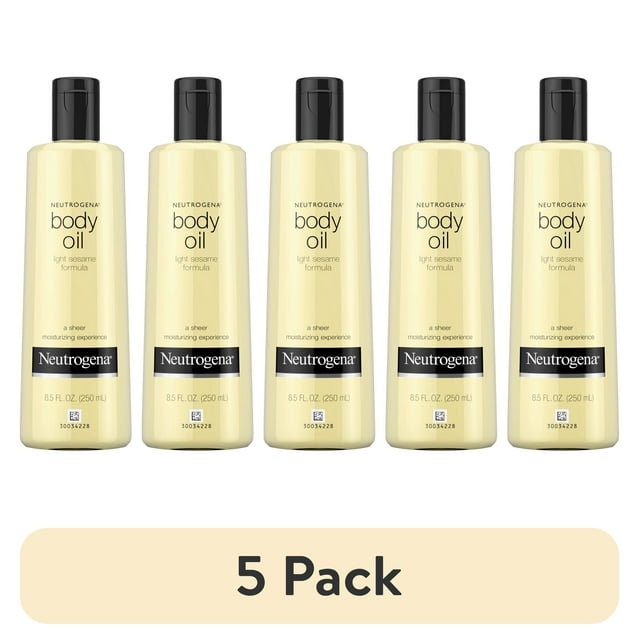 (5 pack) Neutrogena Body Oil For Dry Skin, Light Sesame Formula, 8.5 fl ...