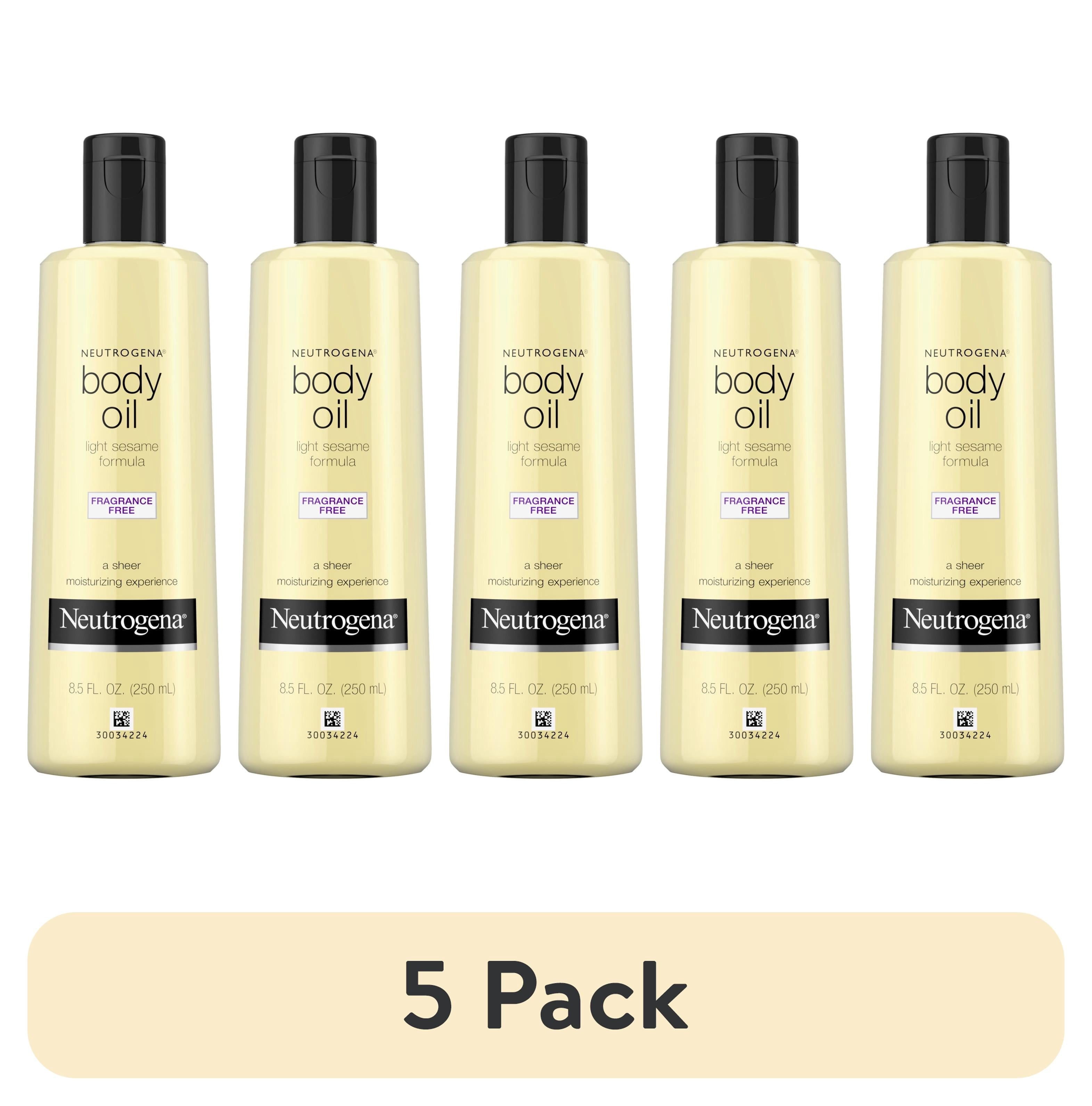 (5 pack) Neutrogena Body Oil For Dry Skin, Light Sesame Formula, 8.5 fl ...