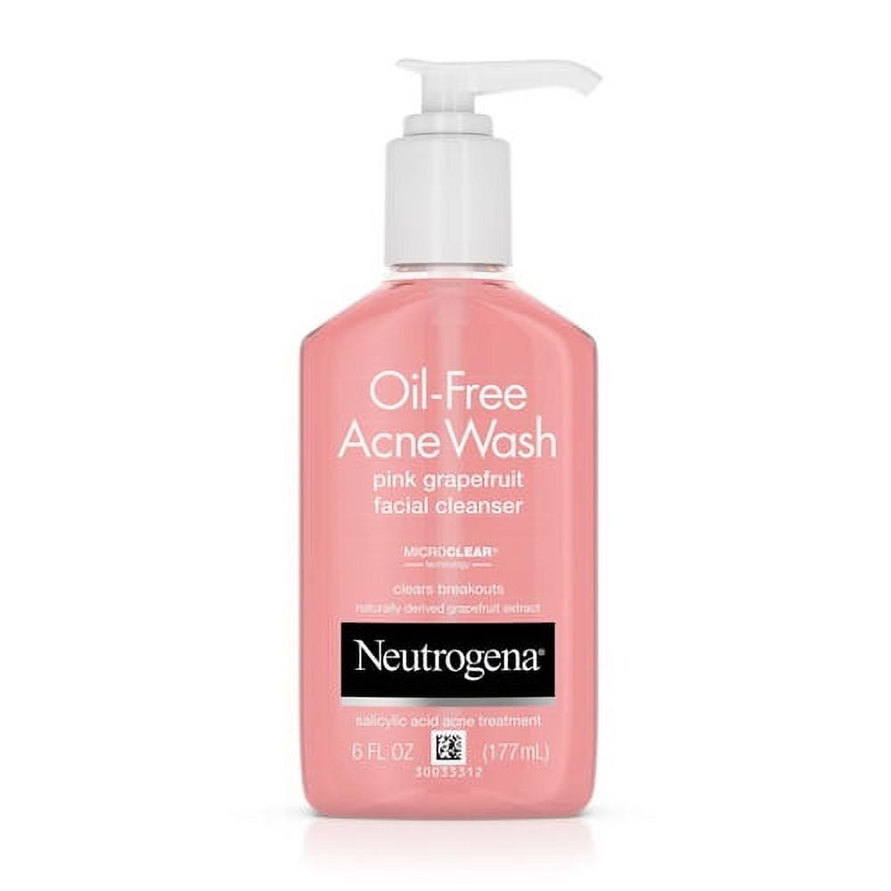 Neutrogena Oil-Free Acne Wash Facial Cleanser, Pink Grapefruit - 6 Oz ...
