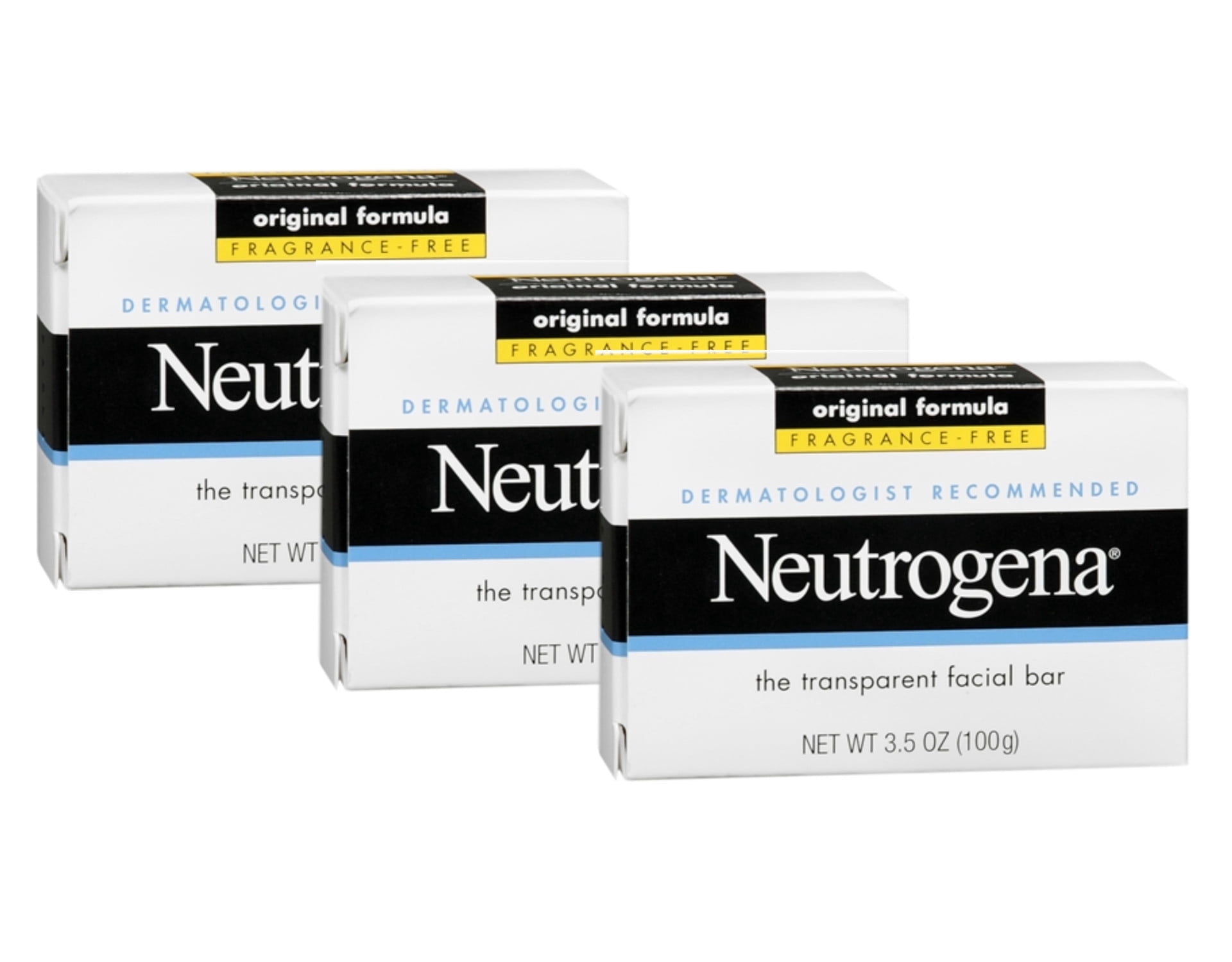 Neutrogena Original Formula Fragrance Free The Transparent Facial Bar 3 ...