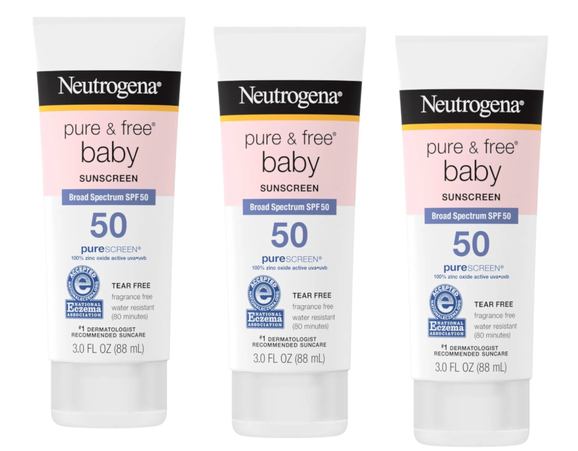 Neutrogena Pure & Free Baby Sunscreen Lotion SPF 50 3 oz (Pack of 3 ...