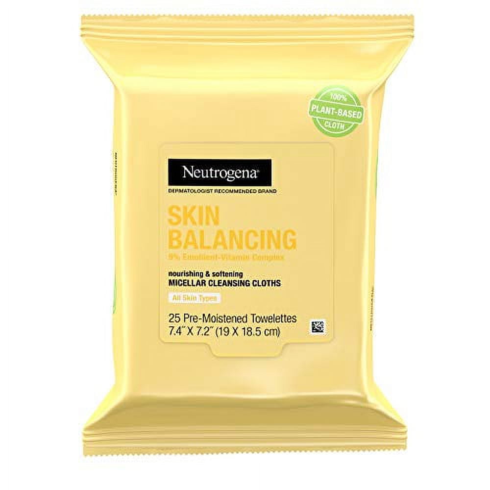 Neutrogena Skin Balancing Micellar Cleansing Cloths Makeup Remover ...