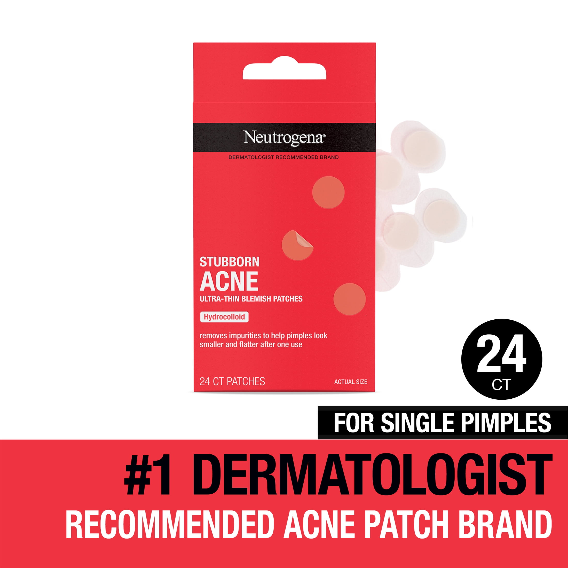 Neutrogena Stubborn Acne Hydrocolloid Acne Treatment Patch, 24 Ct HSA ...