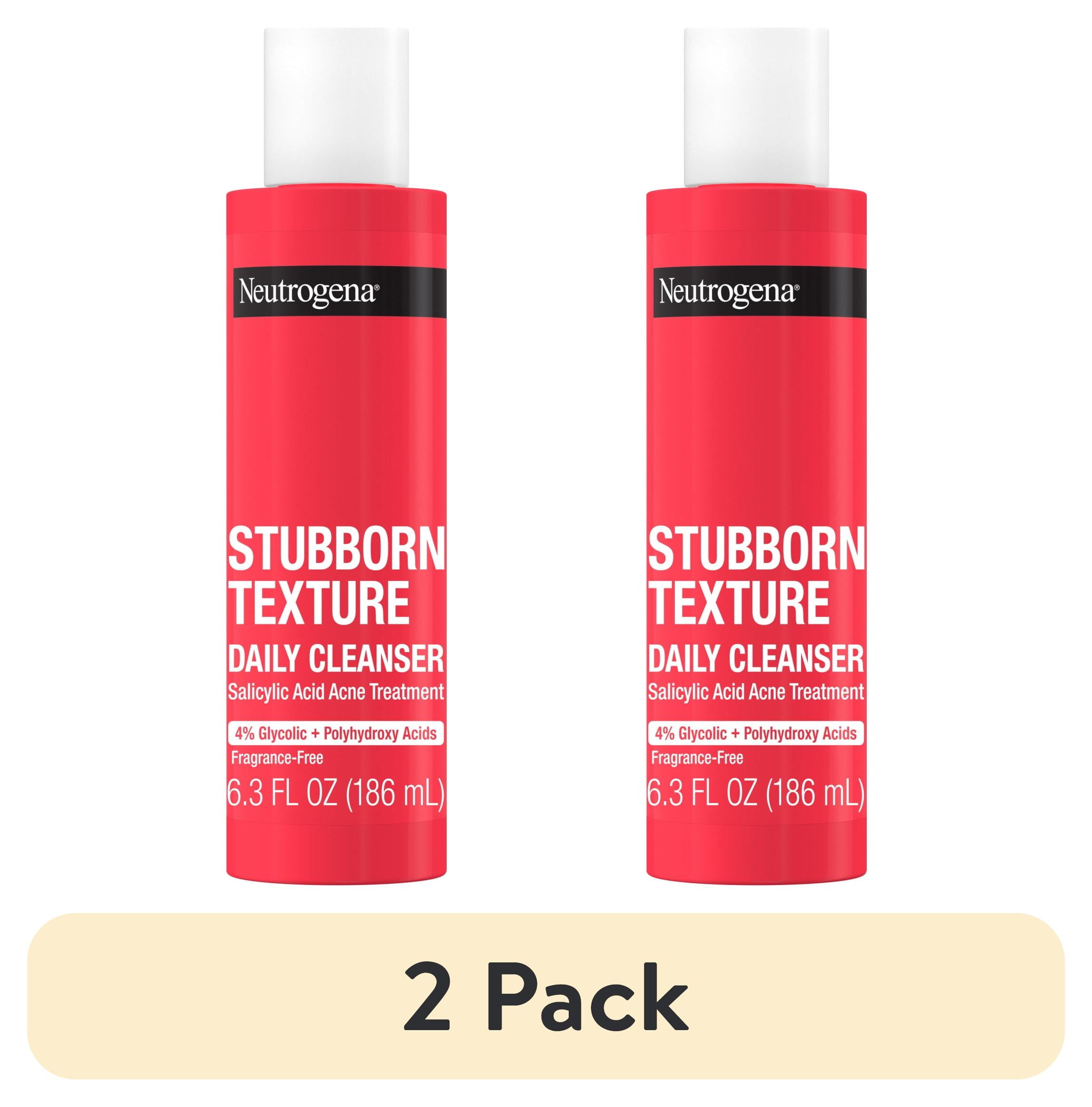 (2 pack) Neutrogena Stubborn Texture Daily Acne Facial Cleanser, 6.3 fl ...