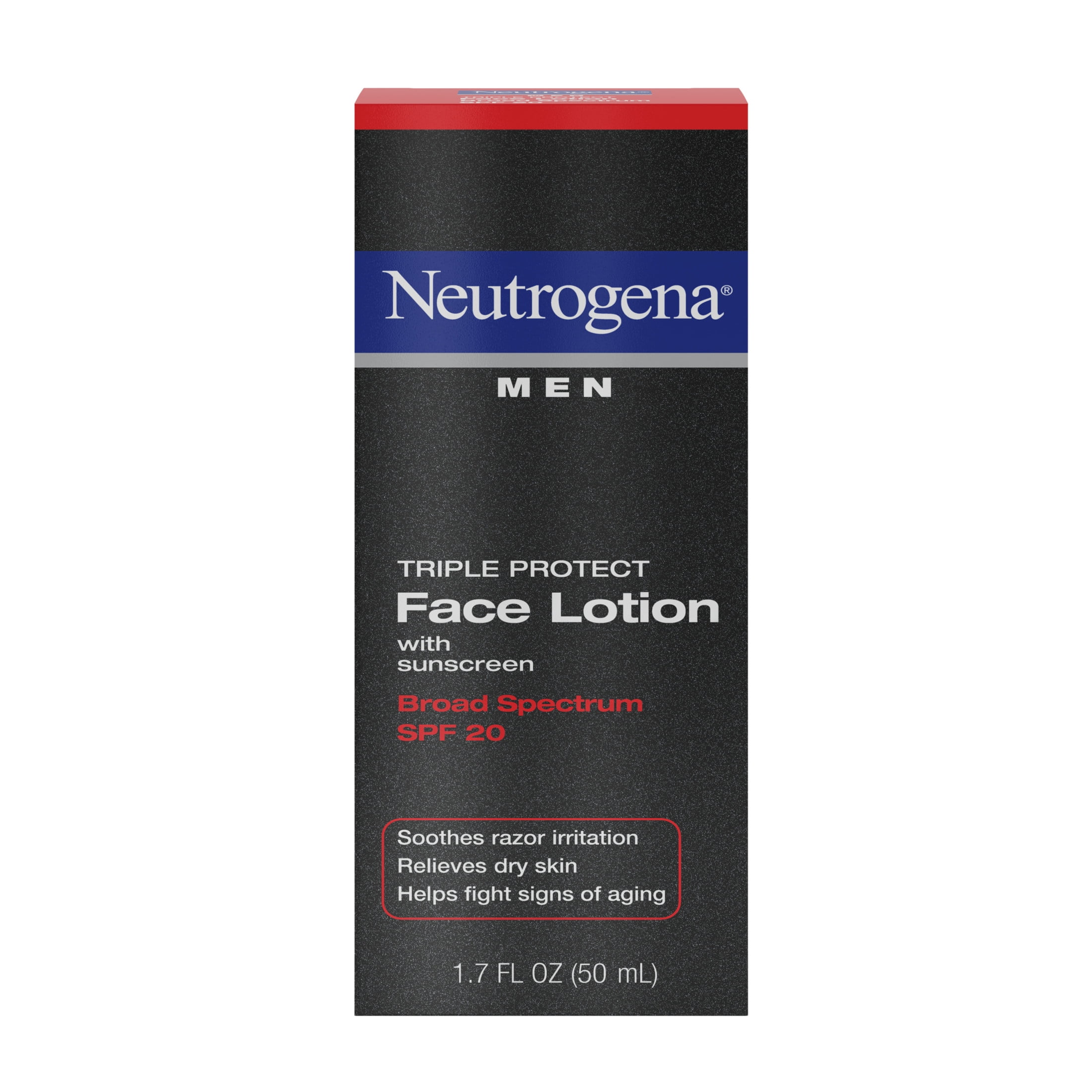 Neutrogena Men's Daily Face Moisturizer with SPF 20, Triple Protect, 1. ...