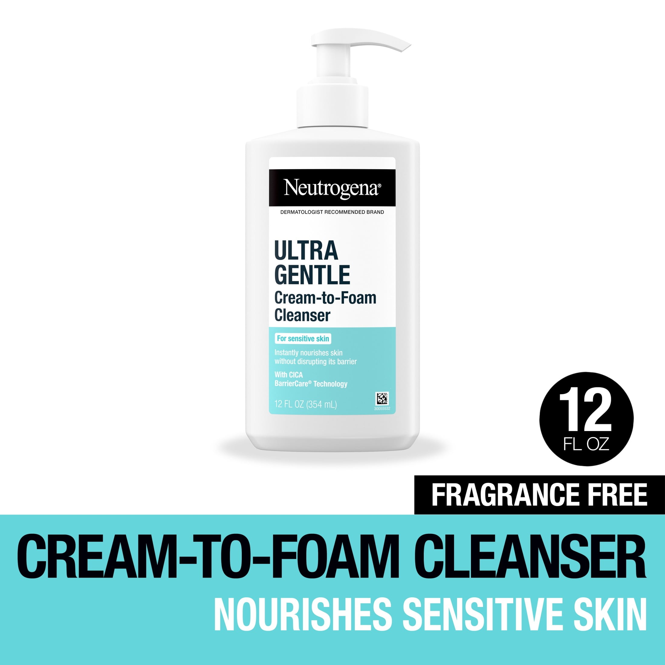 Neutrogena Ultra Gentle Cream-to-Foam Facial Cleanser 12 oz for ...