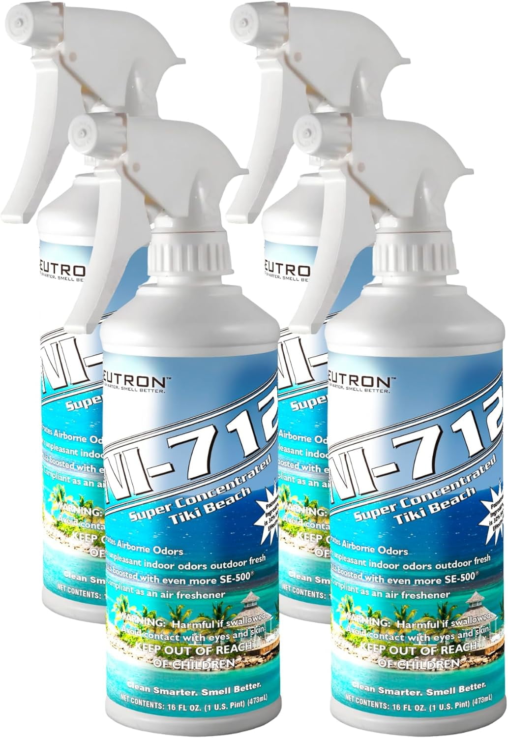 Neutron Industries NI-712 Tiki Beach Odor Eliminator Spray (4 bottles ...