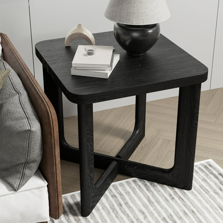 black solid wood side table
