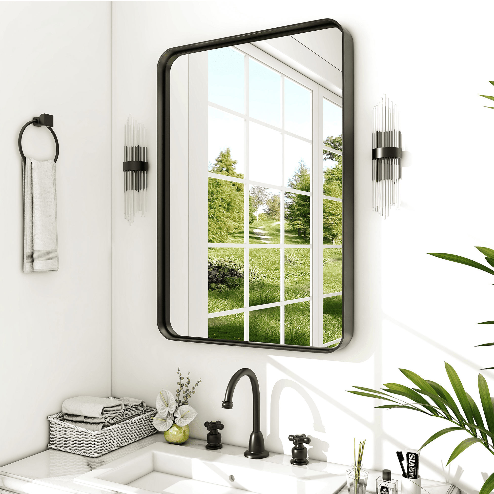 Free Shipping! MAYEERTY 32x22 Aluminum Wall Mount Rectangular Mirror ...