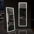 63"x16" Modern LED Floor Mirror Aluminum Alloy Frame Full Length Mirror ...