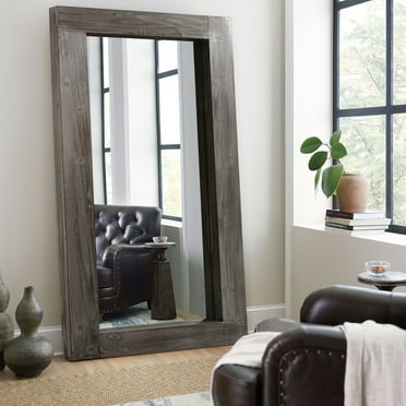 POSHIONS 71"x32" Rustic Full Length Mirror Vintage Wood Framed Bedroom ...