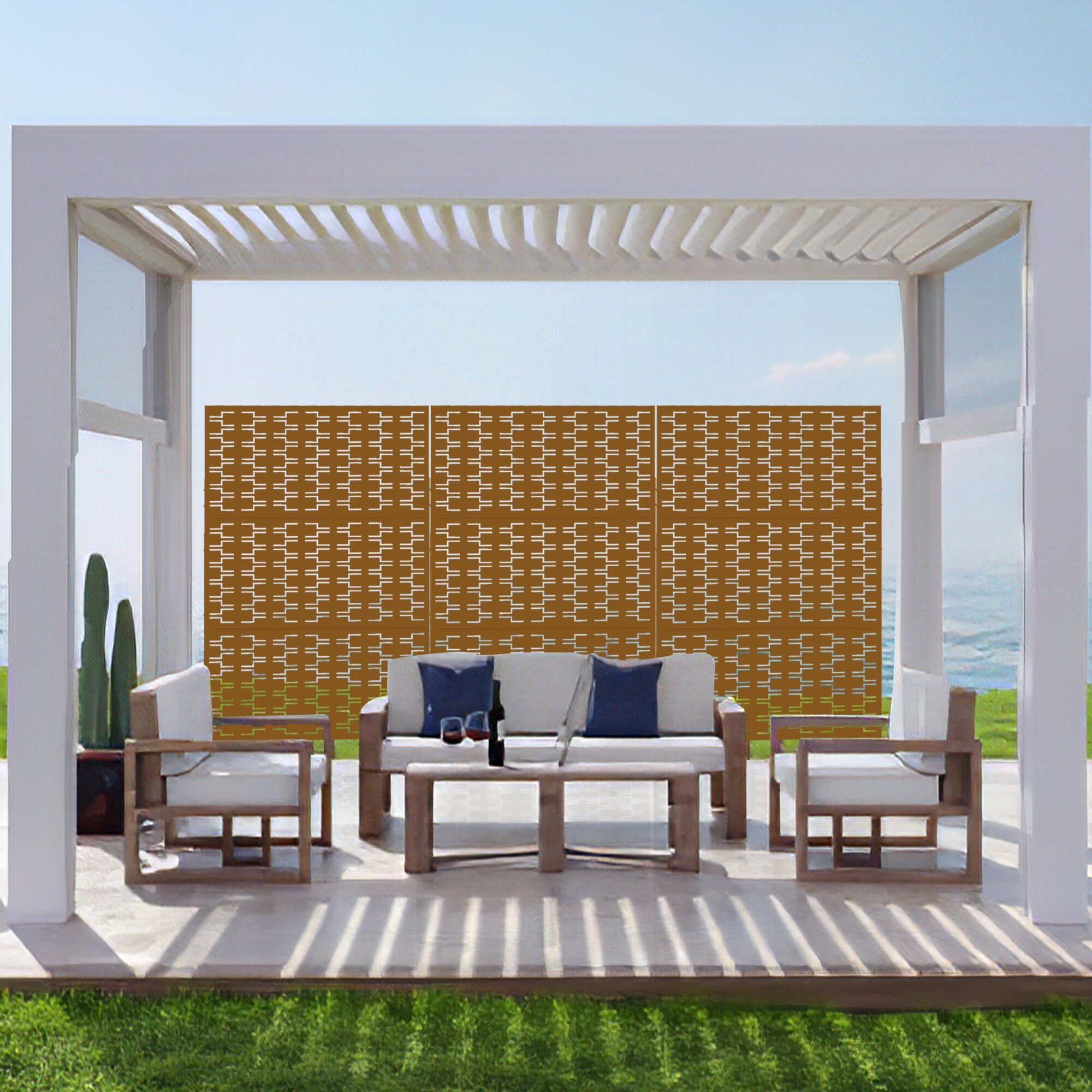 Neutypechic Outdoor Privacy Screen Panel Free Standing Bricks - 72*47 ...