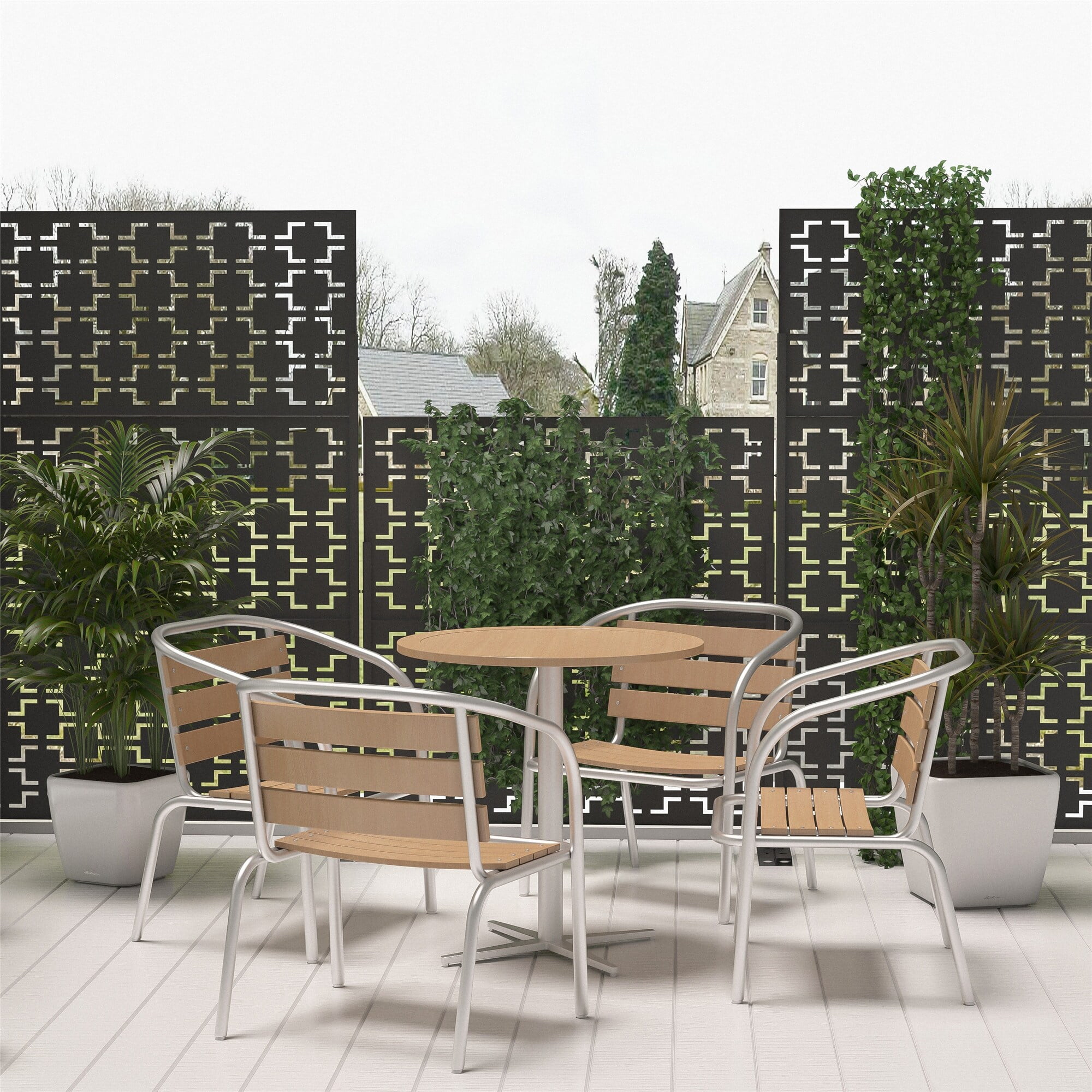 Neutypechic Outdoor Privacy Screen Panel Free Standing Square - 76x47 ...