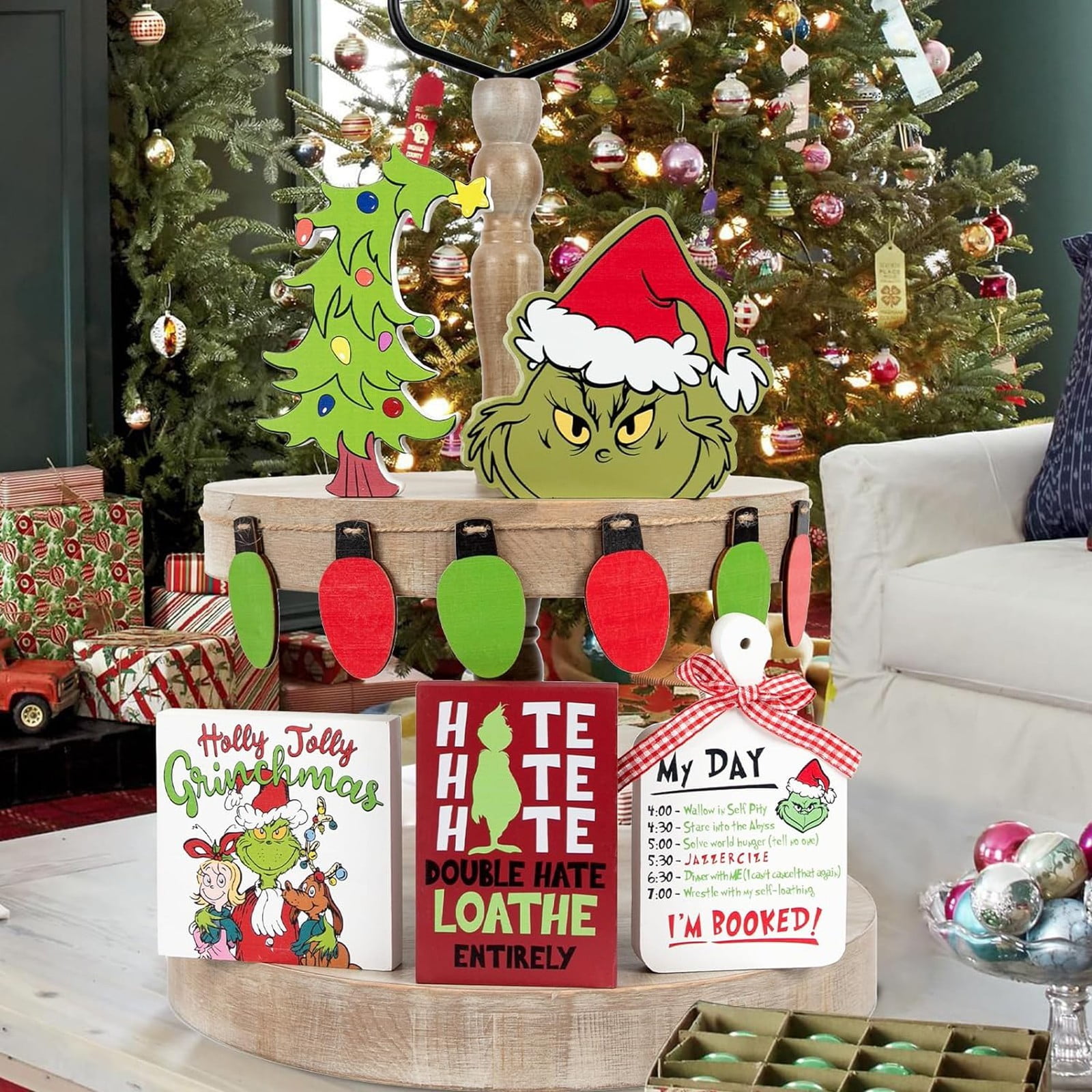 Neuvojs Grinch Christmas Table Decorations Signs Grinch Christmas ...