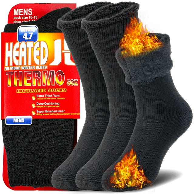 NevEND 3 Pairs Mens Winter Thermal Insulated Cold Weather Heated ...