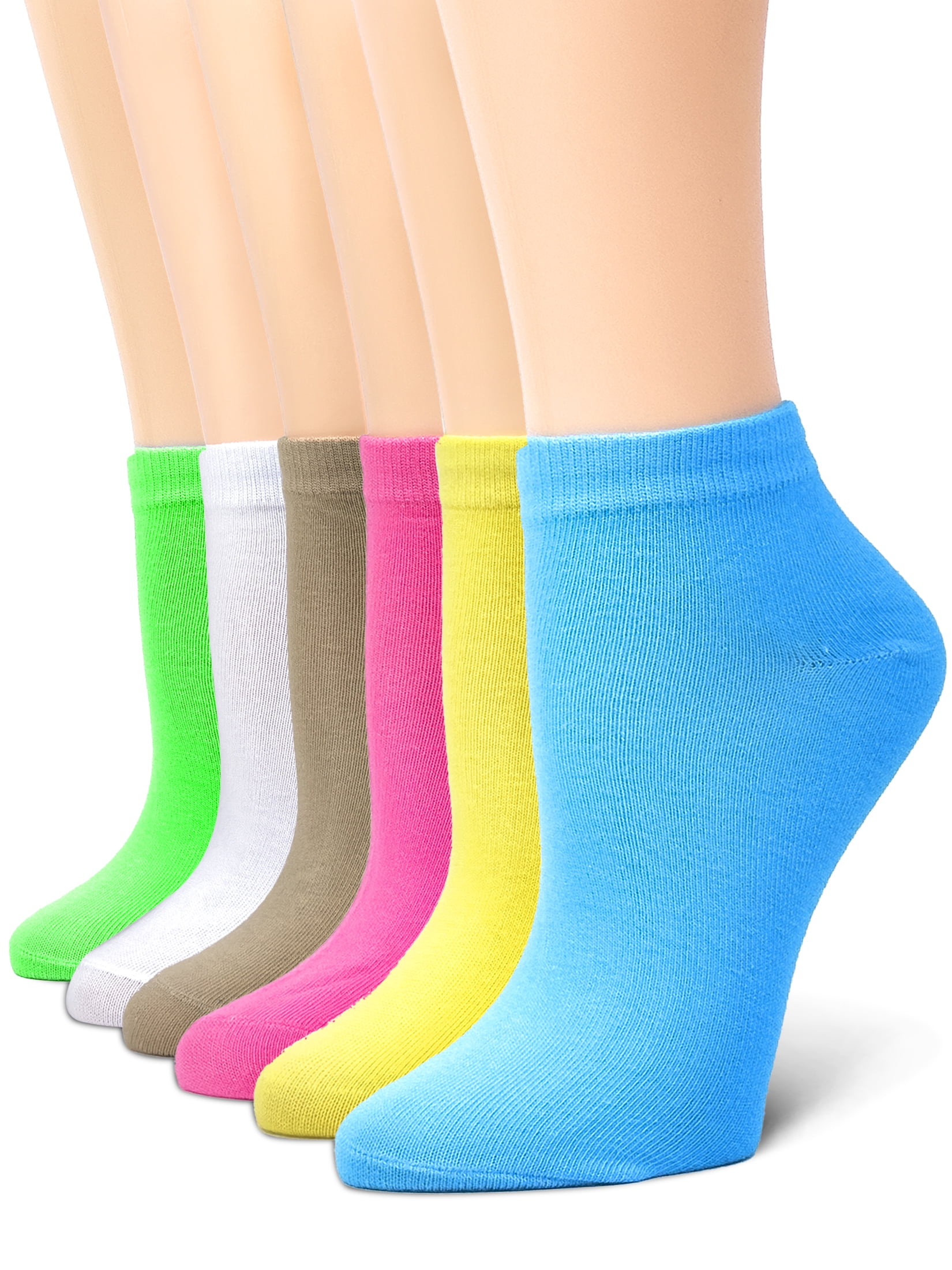 Women's Lightweight Cotton Quarter Athletic Socks, 6 Pack, Breathable ...