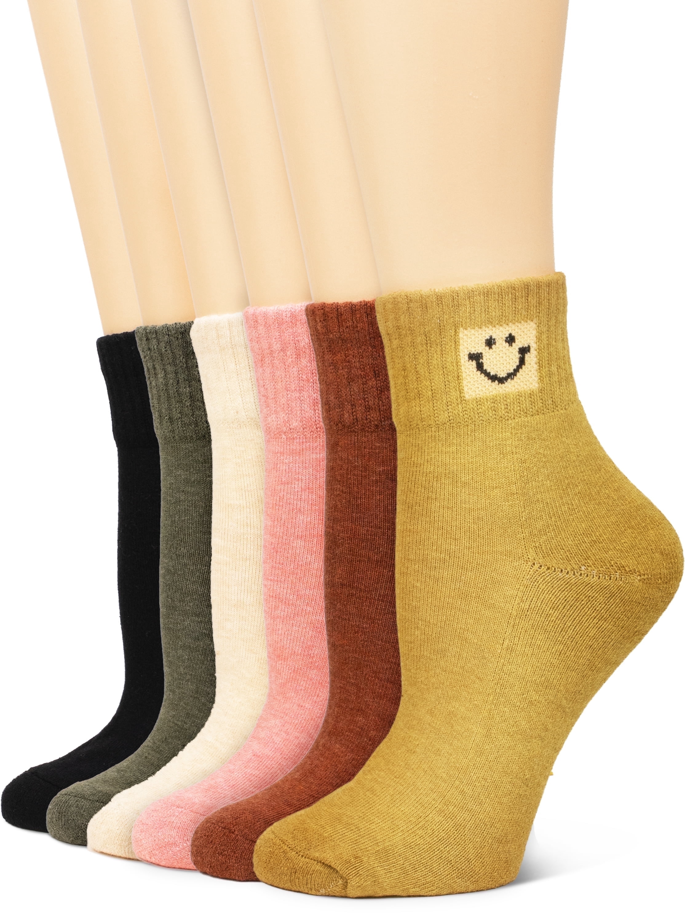 NevEND 6 Pairs Socks Womens Mini Crew Elastic Ankle Length Cotton Socks ...