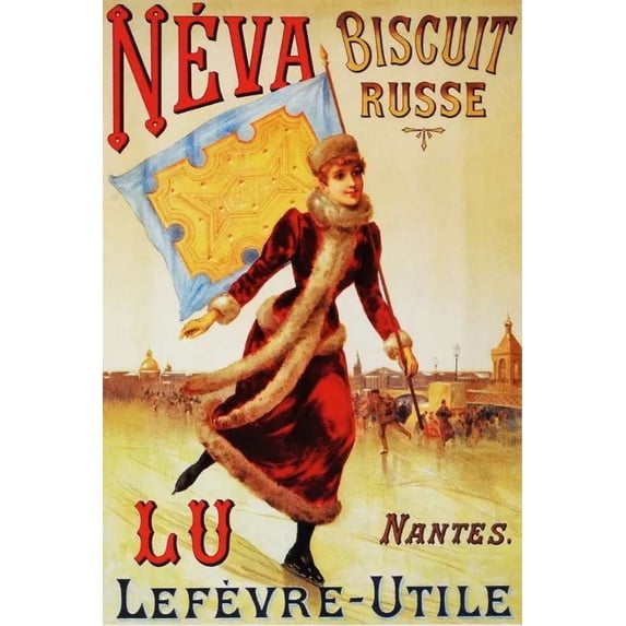 Neva Biscuit Russe Ad Decorative Poster.Home interior Graphic Art ...