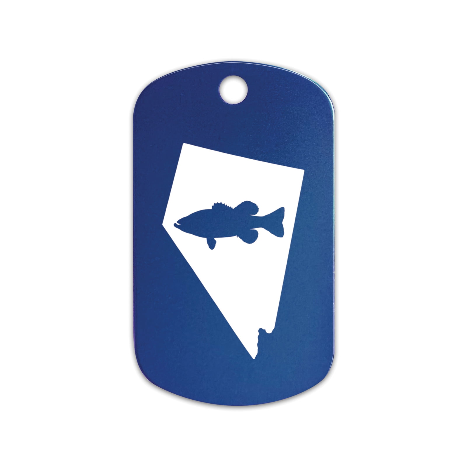 Nevada Bass GI Dog Tag Aluminum Keychain state shaped largemouth sport ...