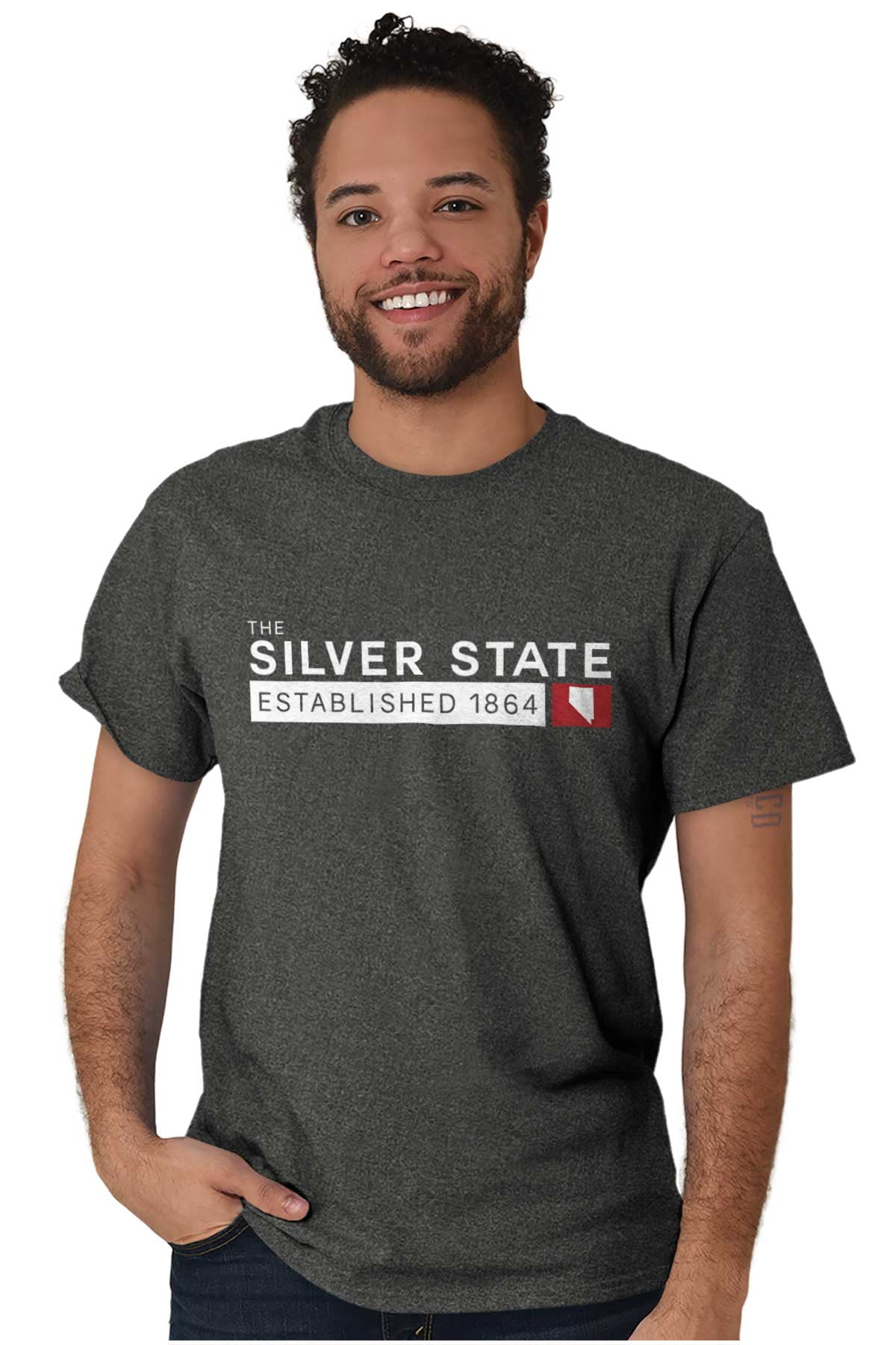 Nevada Map State Shape Established Men's Graphic T Shirt Tees Brisco ...