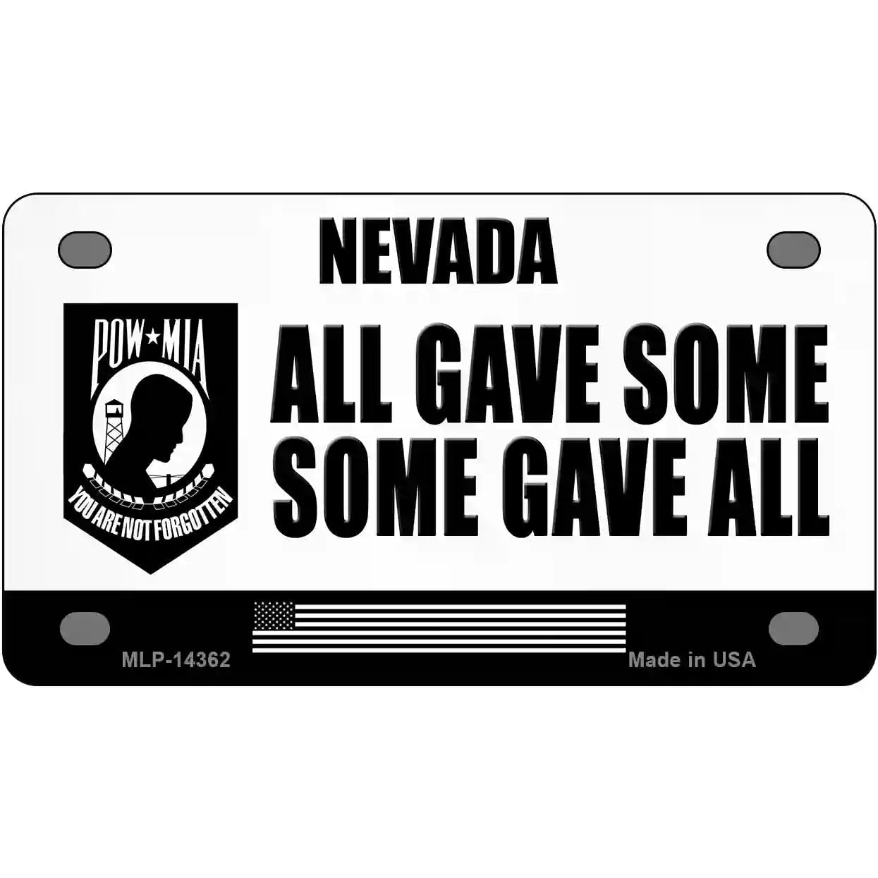 Nevada POW MIA Some Gave All Novelty Metal License Plate 4" x 2.2" Mini ...