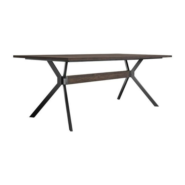 Nevada Rustic Oak Wood Trestle Base Dining Table In Dark Brown ...
