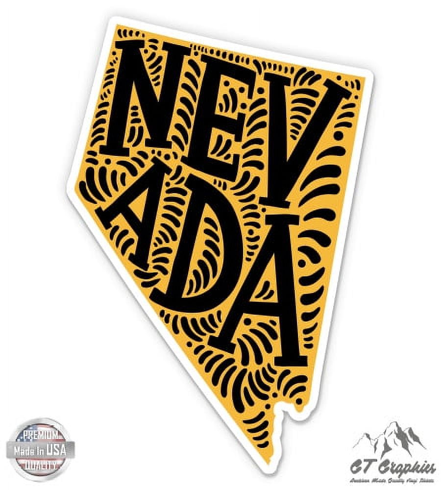 Nevada Shape Cute Letters Native Local - 12" Vinyl Sticker Waterproof ...