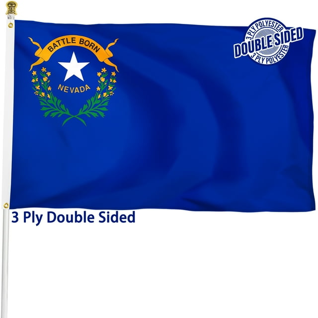 Nevada State Flag 3x5 ft, 3 Ply Double Sided Polyester NV Flag with ...