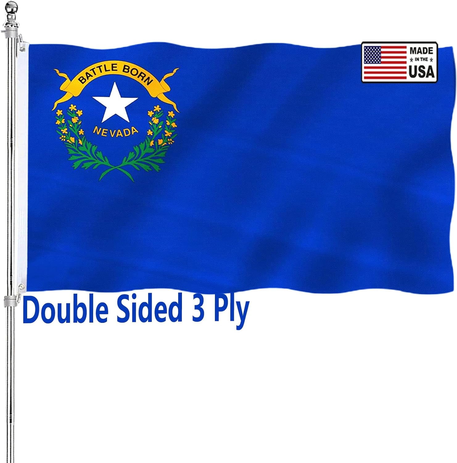 Nevada State Flag 3x5ft Double Sided Outdoor Heavy Duty Vivid Colors NV ...
