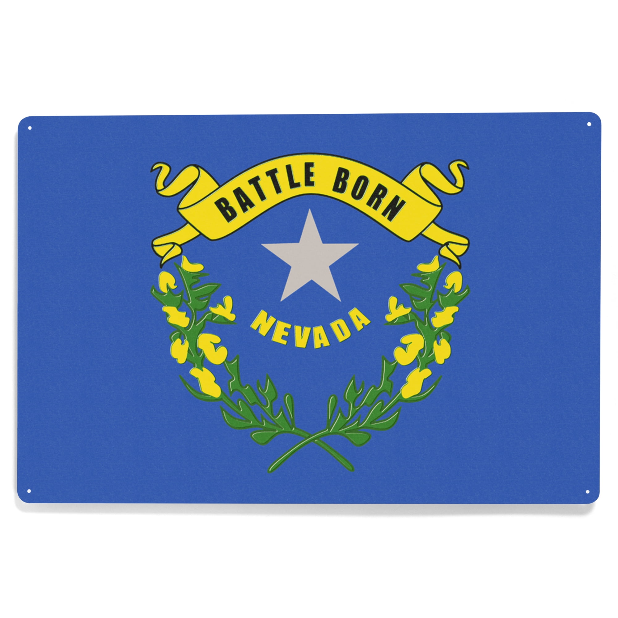 Nevada State Flag, Letterpress (12x18 Aluminum Art, Indoor Outdoor ...