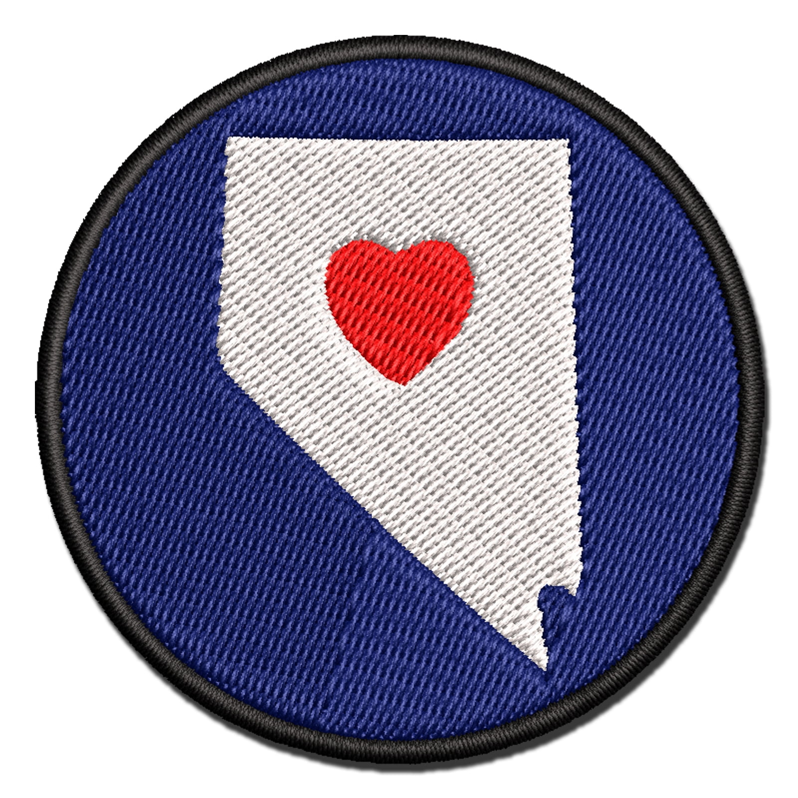 Nevada State with Heart Applique Multi-Color Embroidered Hook & Loop ...