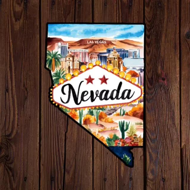 Nevada Sticker American Flag State Outline Novelty Laptop Car Sticker ...