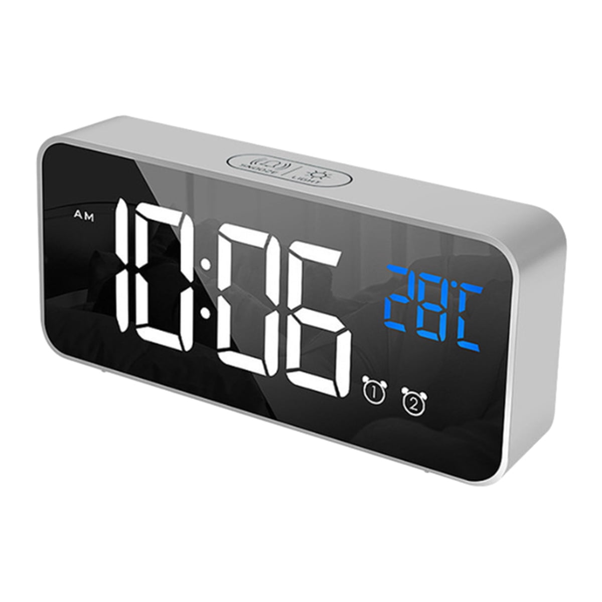 NeveLance Digital Alarm Clock for Bedroom, 2 Alarms & Snooze with USB ...