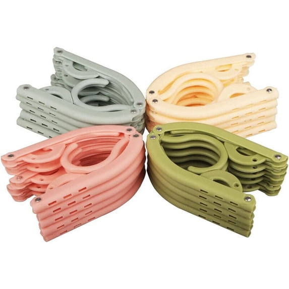 NeveLance Foldable Travel Clothes Hangers, Heavy Duty Plastic, Space ...
