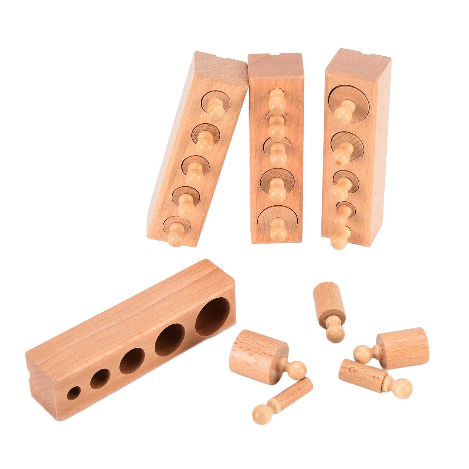 NeveLance Knobbed Cylinder Socket Wooden Educational Cylinders Ladder ...