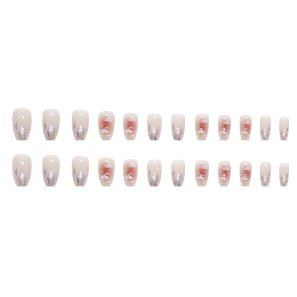 NeveLance Press on Nails Short Fakes Nails Square False Nails for Girls ...