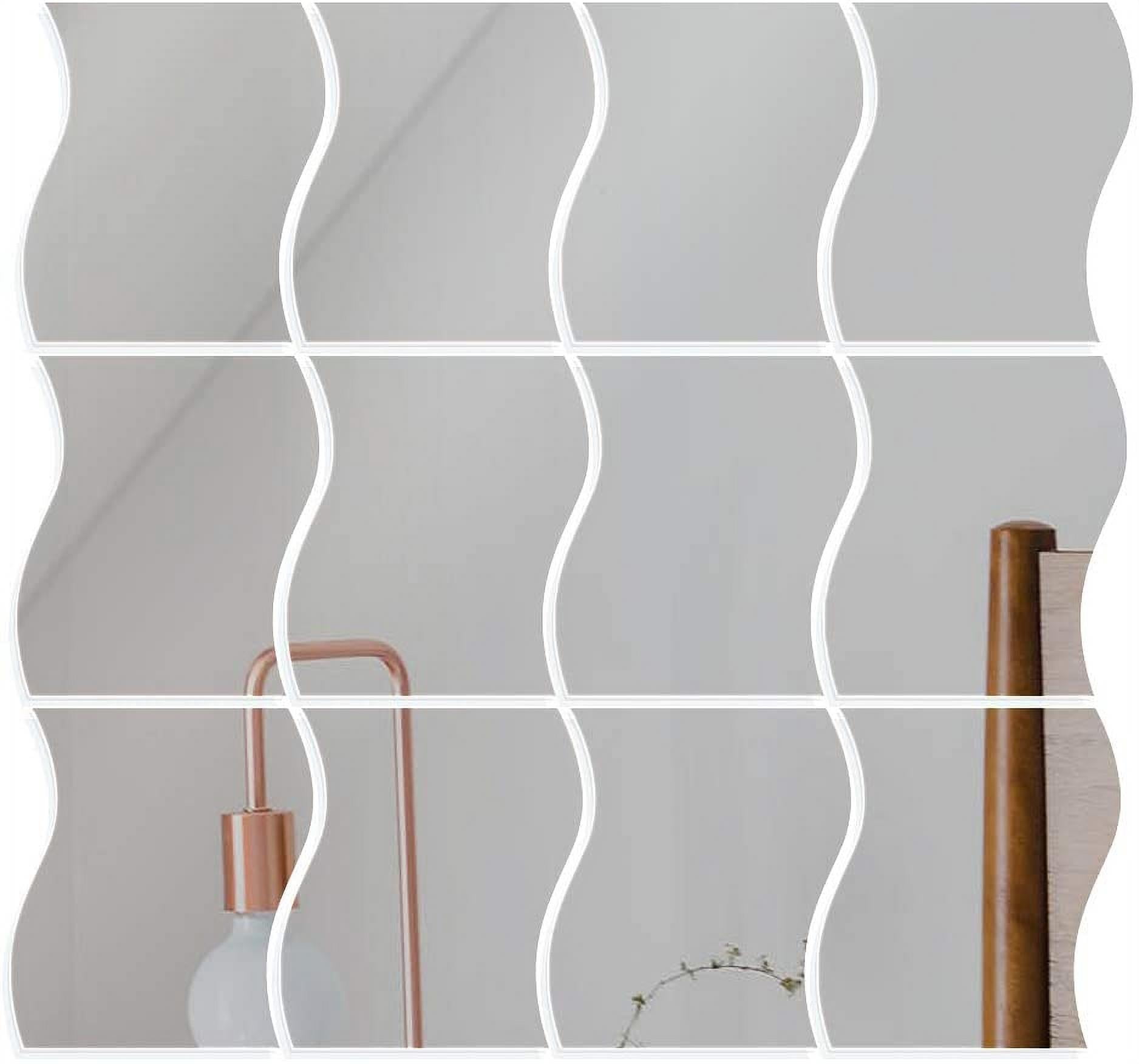 NeveLance Wave-Shape DIY Wall Mirrors, 12 Stainless Steel Decals for ...