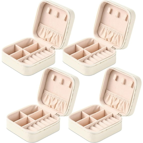 Neveika Portable Travel Mini Jewelry Box Leather Jewellery Ring ...