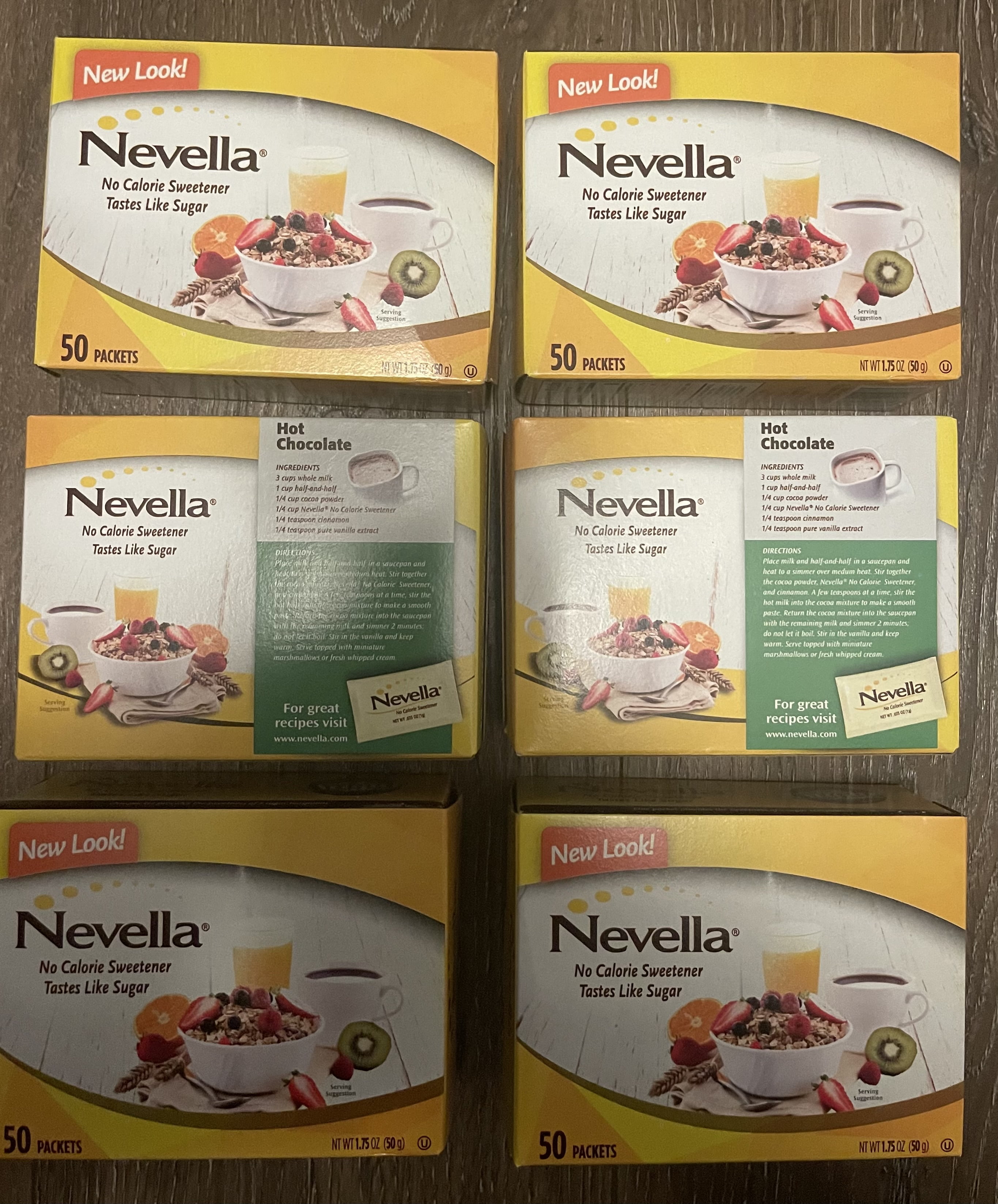 Nevella No Calorie Sweetner. Taste like Sugar. 50 packets per box. 6 ...