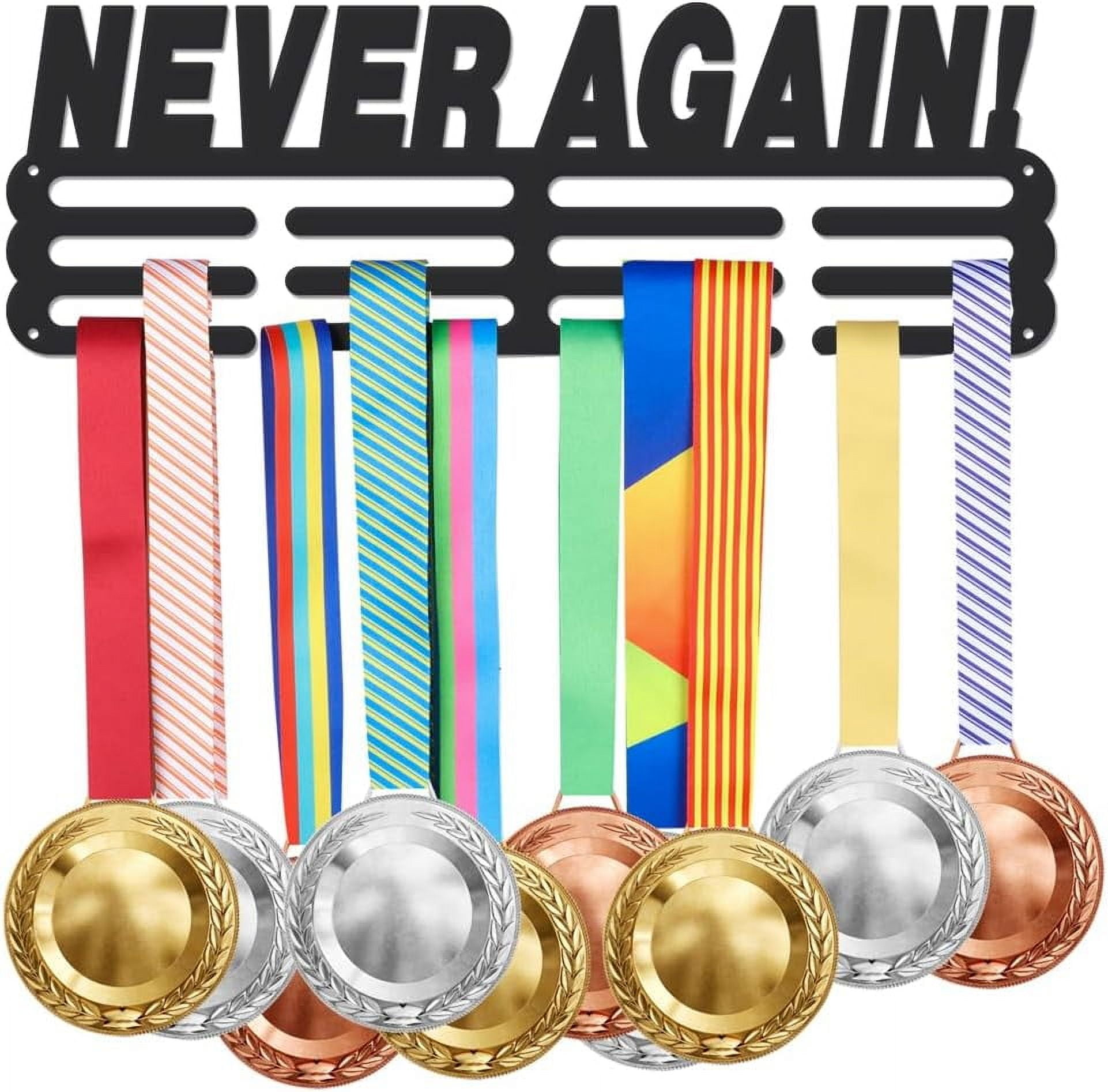 Never Again Athletes Sports Medal Hanger Awards Ribbon Holder Medal ...