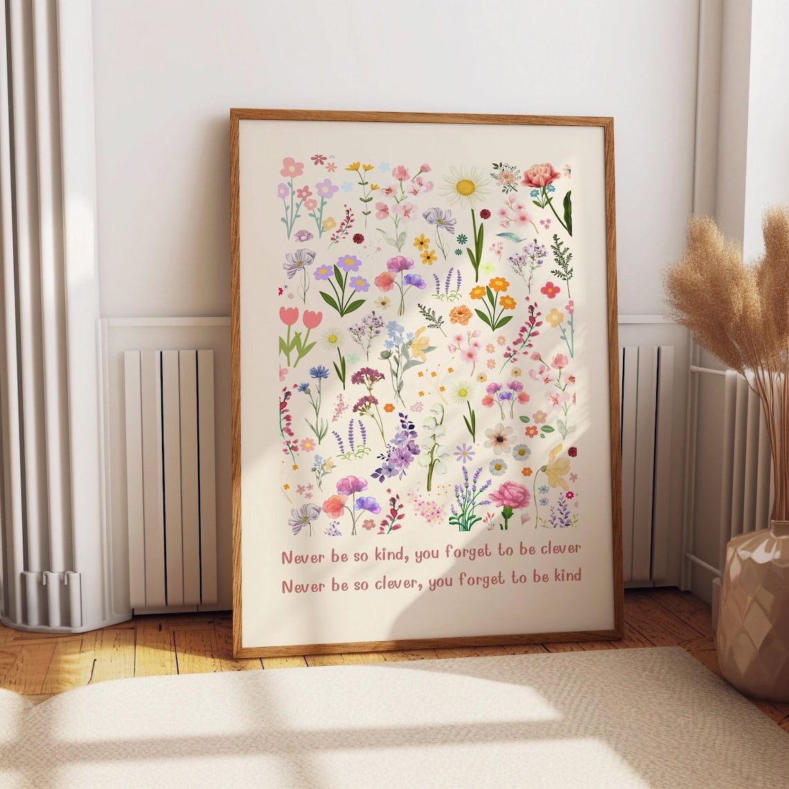 Never Be So Kind Poster Colorful Flower Lyrics Wall Decor Canvas Art ...