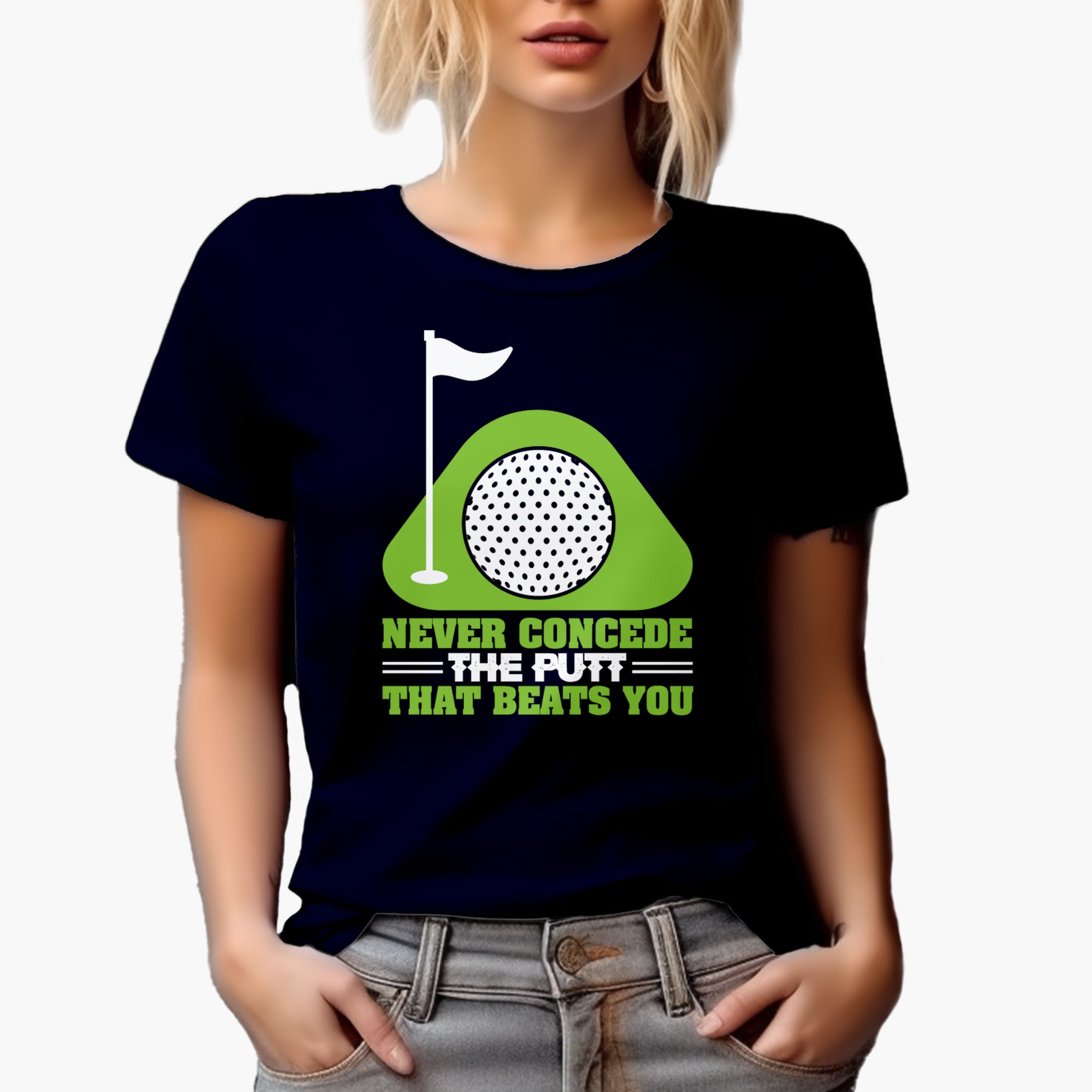 Never Concede the Putt That Beats You Quote with Ball & Flag, Golf ...