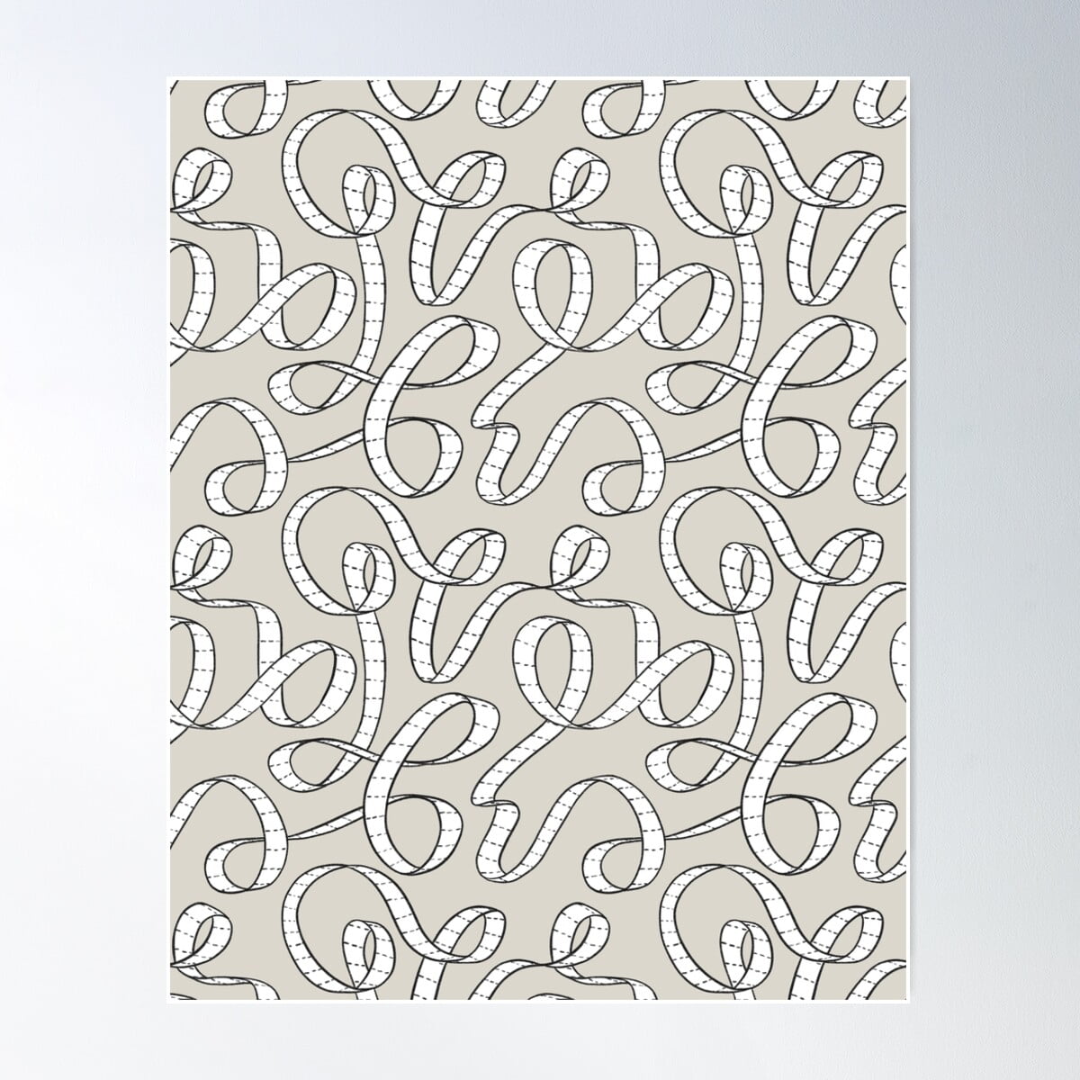Never-Ending Toilet Paper Roll - Tan Poster Wall Art, Modern Wall Decor ...