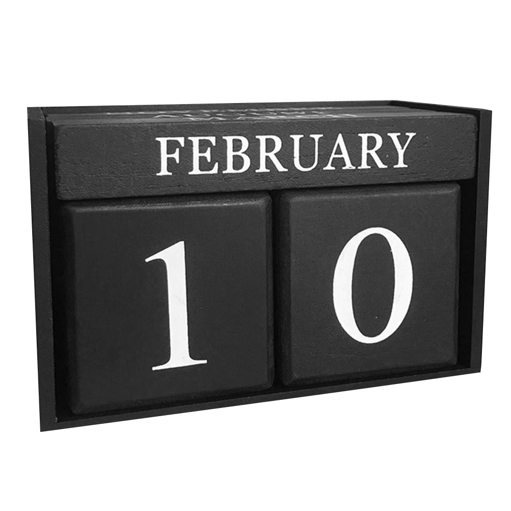 Never Ending Wooden Date Calendar Creative Desk Decoration Wood Blocks ...