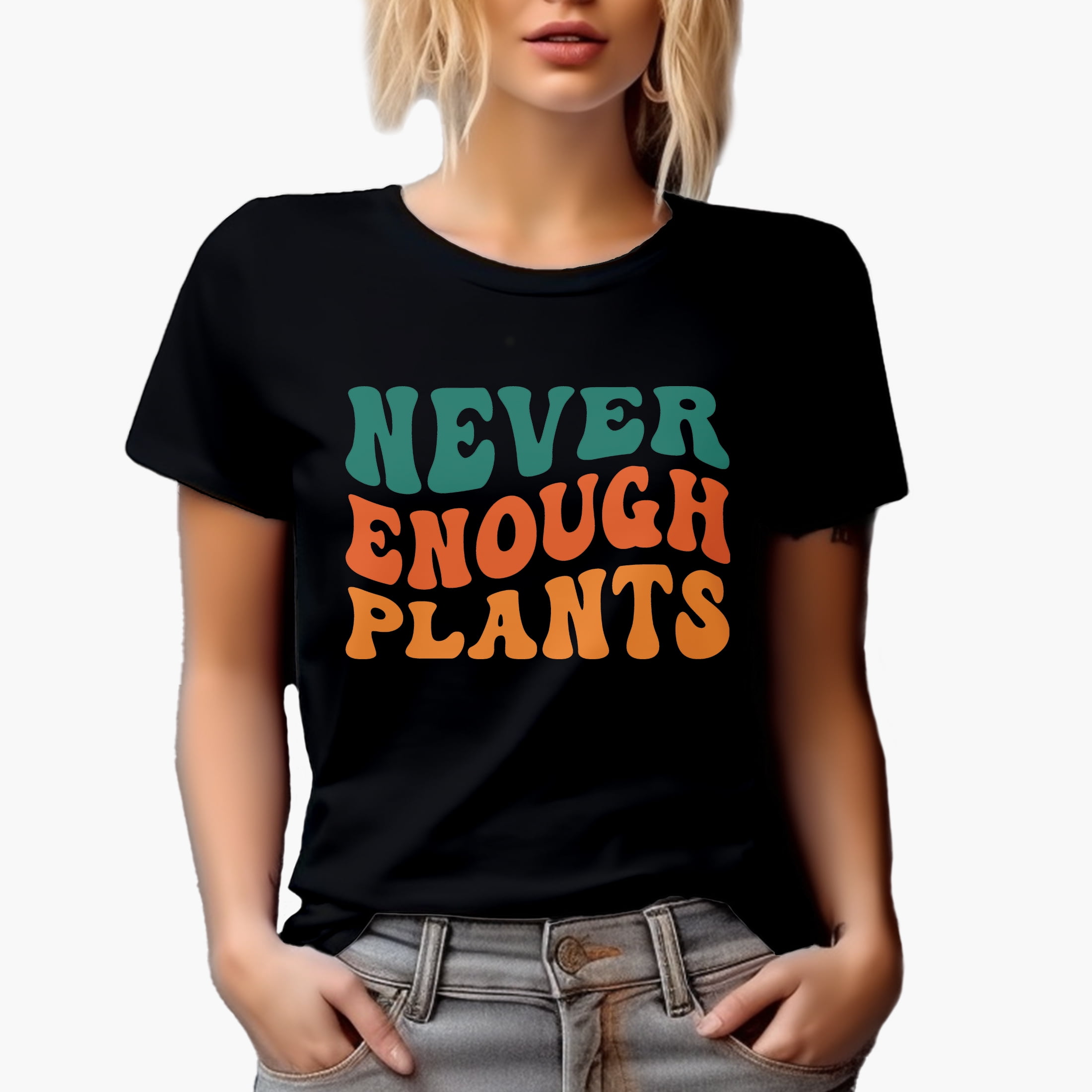 Never Enough Plants, Garden or Plant Lover Quote, Groovy Retro Wavy ...