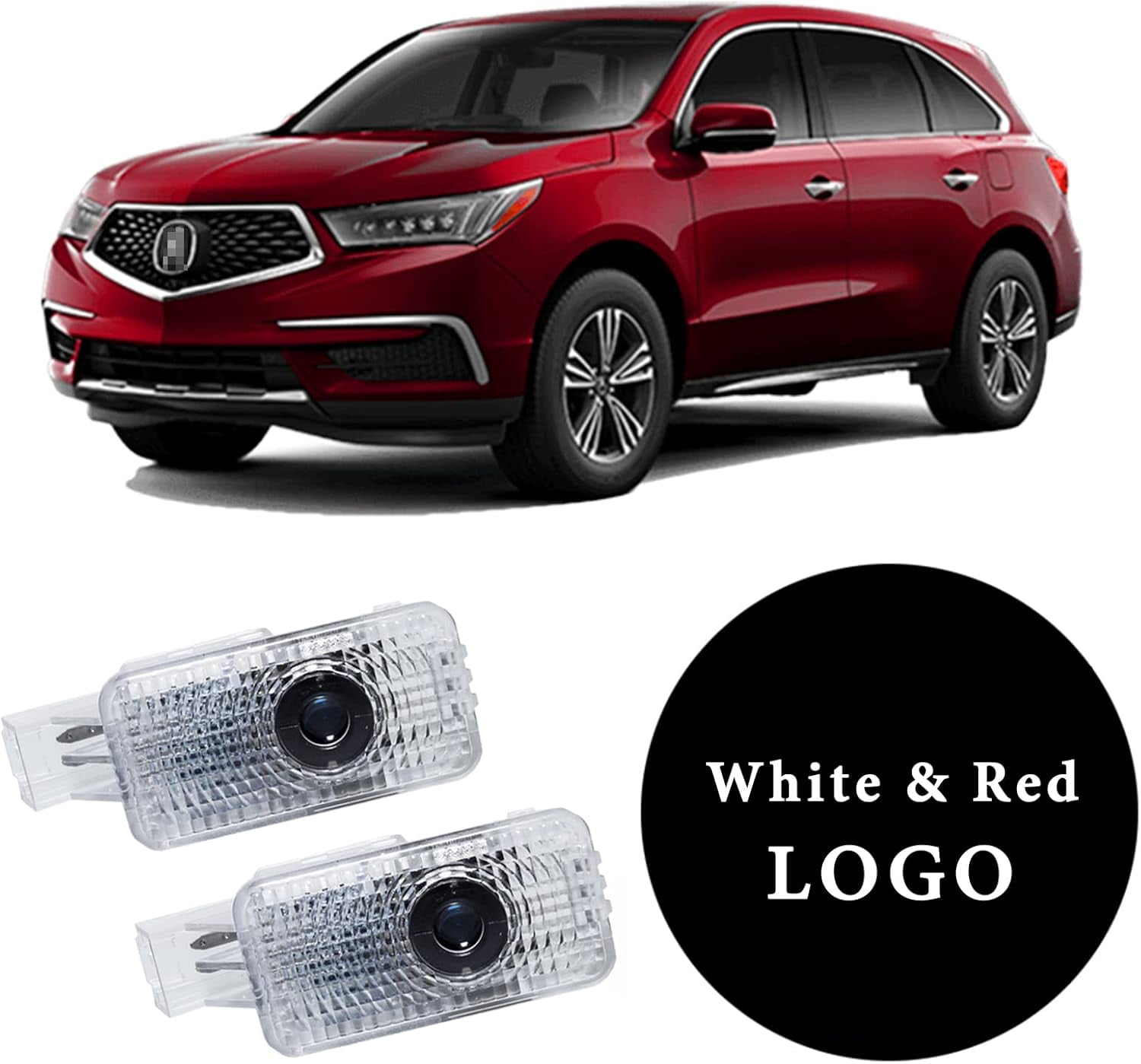 Never Fade Car LED Door Logo Projector Ghost Shadow Light, for RLX/MDX ...