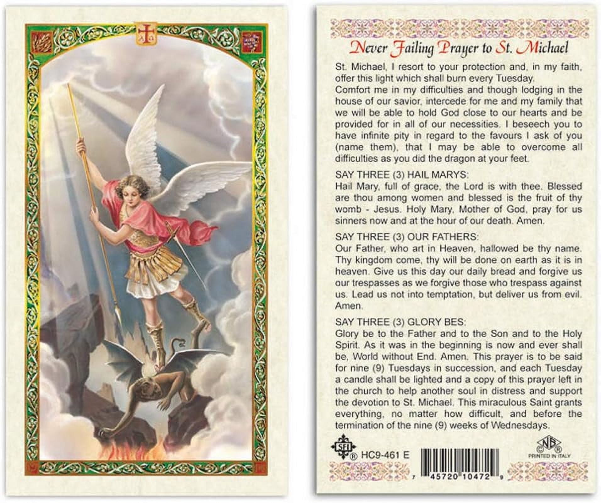 Never Failing Prayer to St. Michael Laminated Prayer Cards - Pack of 25 ...